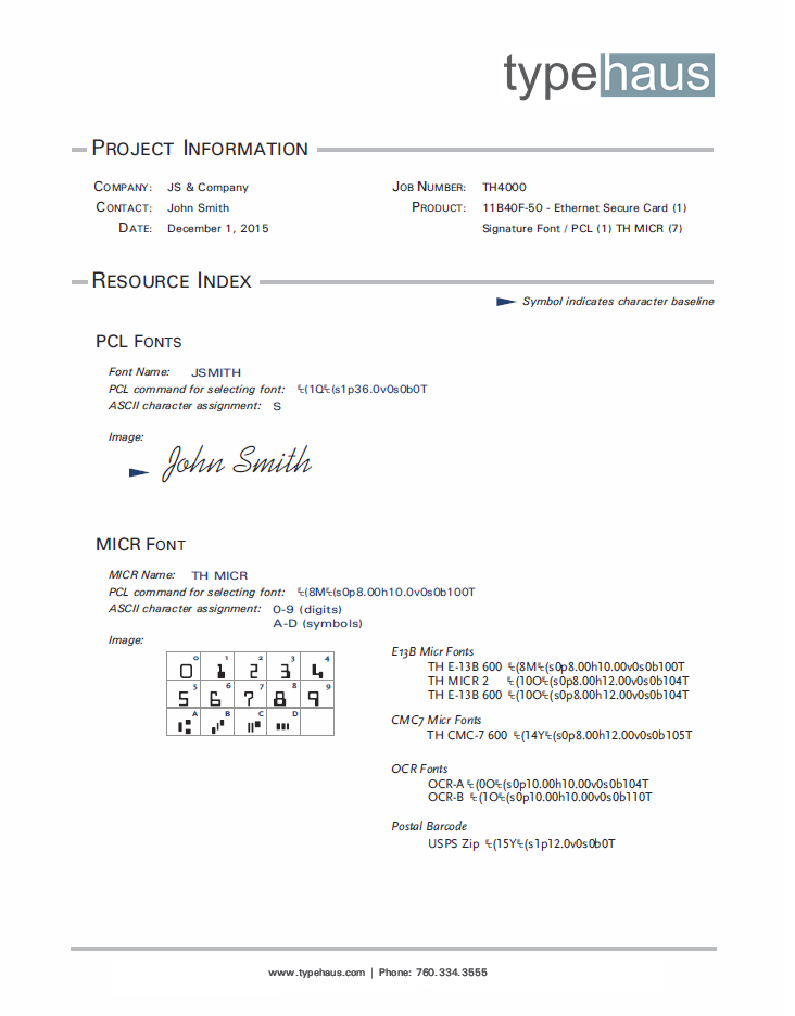 Understanding the Project Information page – TypeHaus Help Center